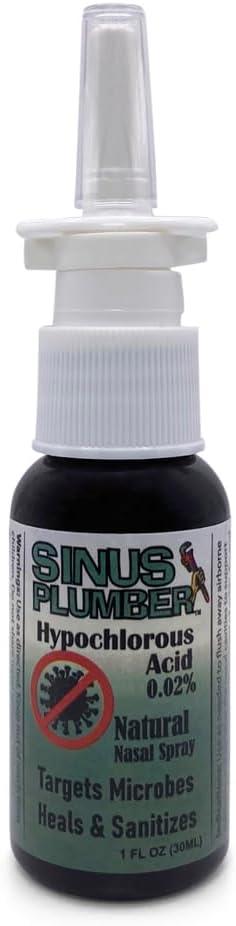 Sinus Plumber Antimicrobial Nasal Spray with Hypochlorous Acid - Cold ...