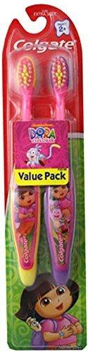 Colgate Kids Dora The Explorer Twin Pack Toothbrush - Gentle & Fun ...
