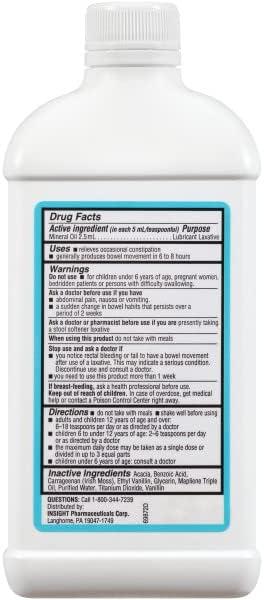 Kondremul Lubricant Laxative Mineral Oil 16 fl oz - Relief for ...