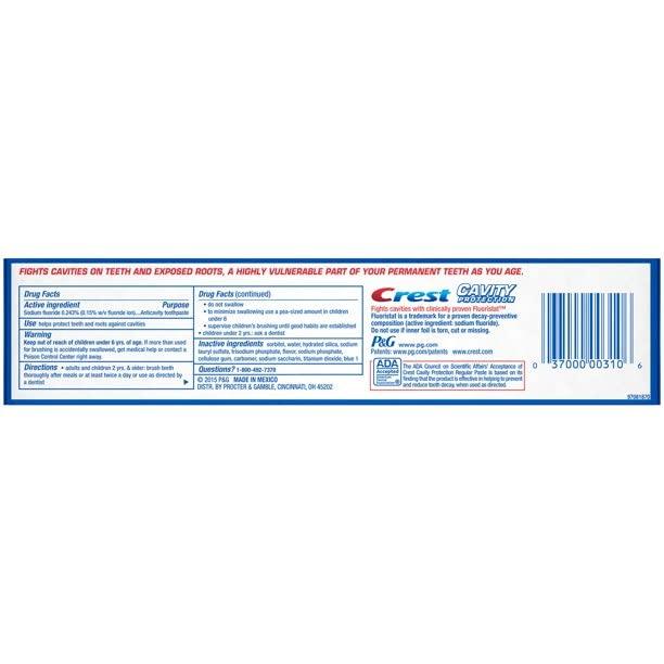 Crest Toothpaste 8.2 oz Cavity Protect 5-Pack - Dental Hygiene ...