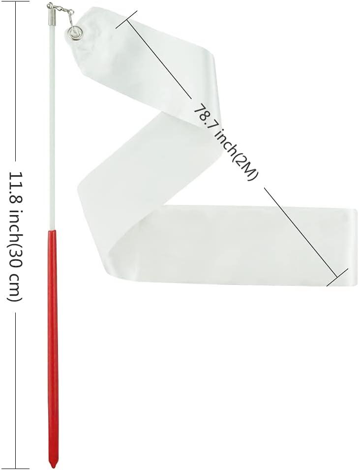 FAZHBARY White Rhythmic Gymnastics Wands 2 Pack for Kids - Perfect for ...