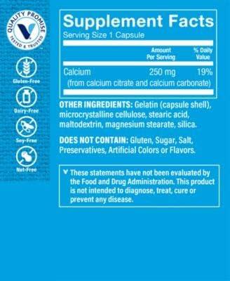 Calcium Citrate Complex 250mg - Supports Healthy Bones & Teeth - 300 ...