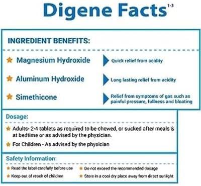 Healthymia Digene 120 Chewable Tablets - Sugar Free for Acidity, Acid ...