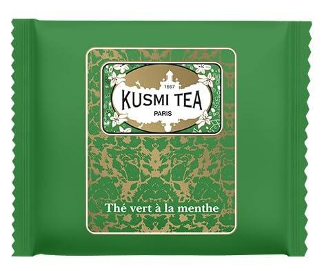 KUSMI TEA - SPEARMINT GREEN TEA ORGANIC - Box of enveloped tea bags (50 ...