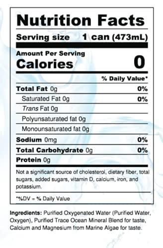 O2 Oxygenated Water 16oz (Pack of 12) - Natural Canned Water with ...
