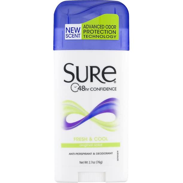 Sure Original Solid Fresh & Cool Scent Anti-Perspirant Deodorant 2.70 ...