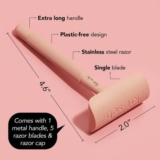 Kitsch Perfect Glide Safety Razor - Metal Handle with 5 Supply Blades ...
