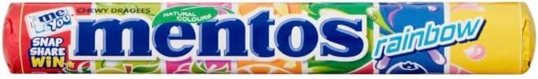 Mentos Rainbow Fruit Candy Sweets Rolls 38g (Pack of 5) Multipack Chewy ...