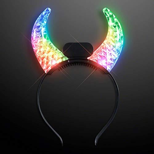Color Change LED Devil Horn Headband - Light Up Halloween Costume ...
