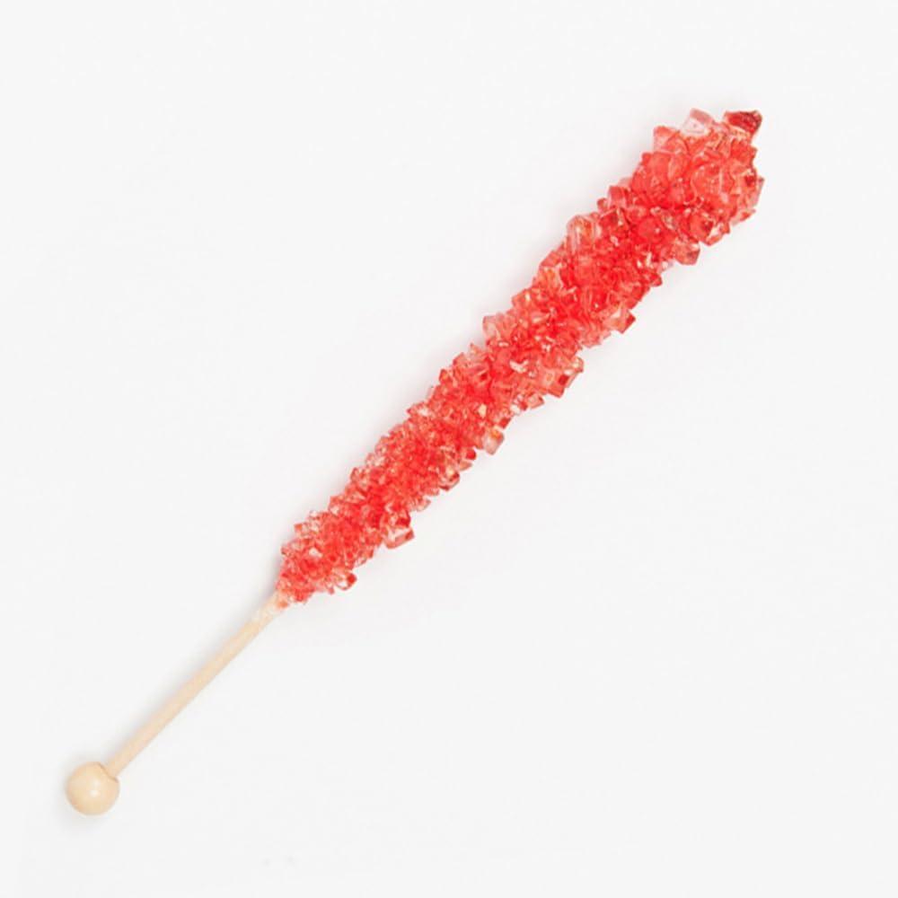 Red Strawberry Candy Sugar Crystal Rock on a Stick 12 x Lollies ...
