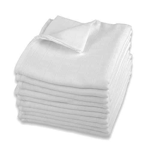 30 Pack Muslin Cloth Diapers & Burp Cloths - 80x80cm White - Eco ...