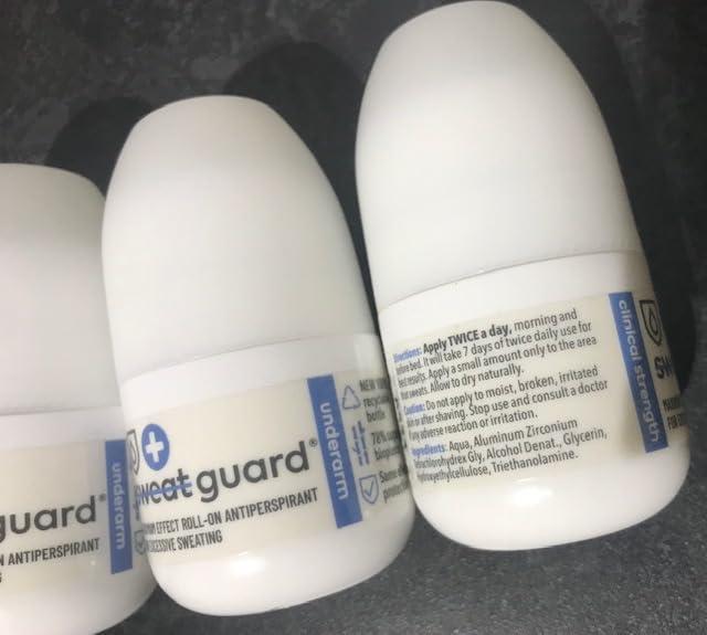 SWEAT GUARD Underarm Antiperspirant - 3 x 50ml Roll On. Fragrance Free ...