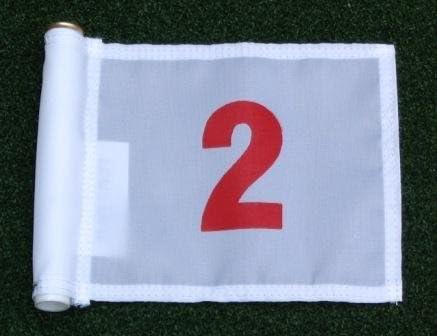 Red Numbered Golf Pin Marker Flag Set - Numbers 1-5 on White Jr. Flag ...