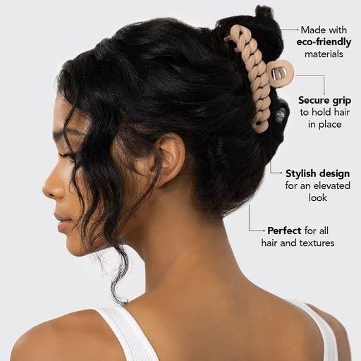 Kitsch Recycled Plastic Large Claw Clip Set - Big Chain Hair Clips for ...