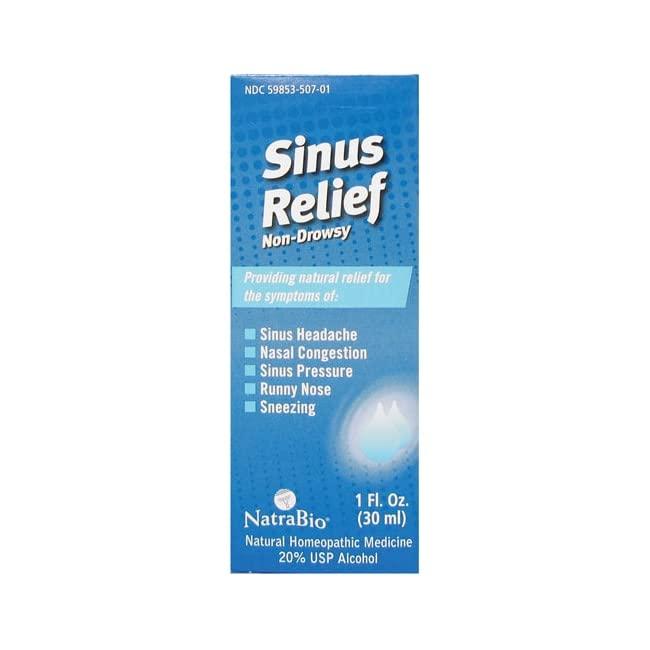 NatraBio Sinus Relief Homeopathic Drops - 1oz | Temporary Relief from ...
