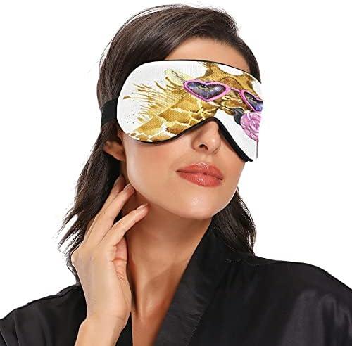 Sleep Mask Giraffe with Watercolor Splash Texture - Eye Mask for ...
