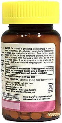 Mason Vitamins Slow Release Iron 60 Tablets - Pack of 6 Bottles (360 ...