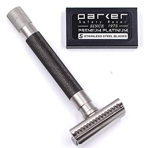Buy Parkers Semi Slant Safety Razor & 5 Premium Double Edge Blades ...