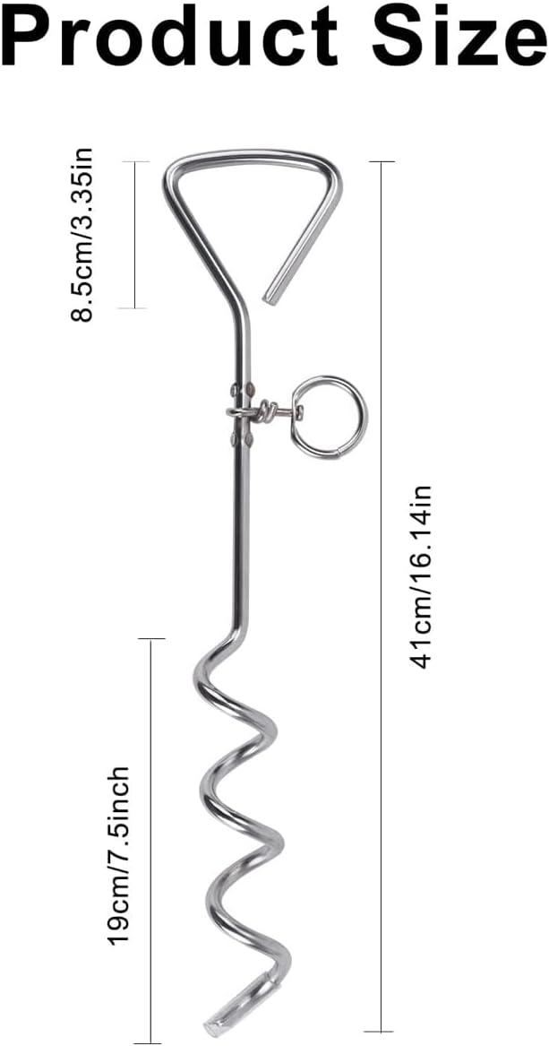 2 X 16" Heavy Duty Ground Spike Stake (41cm) Dog Chains for outside Dog ...