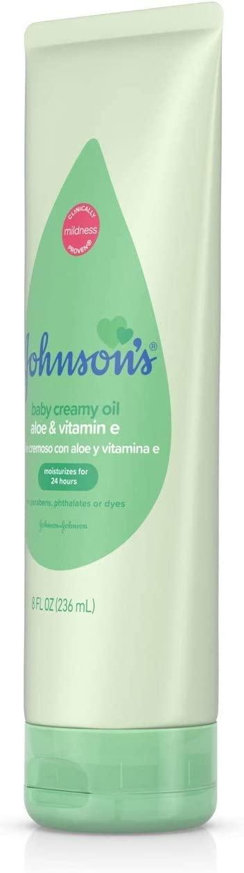Johnson's Baby Oil Creamy Aloe & Vitamin E 8 fl oz - Moisturizing Baby ...