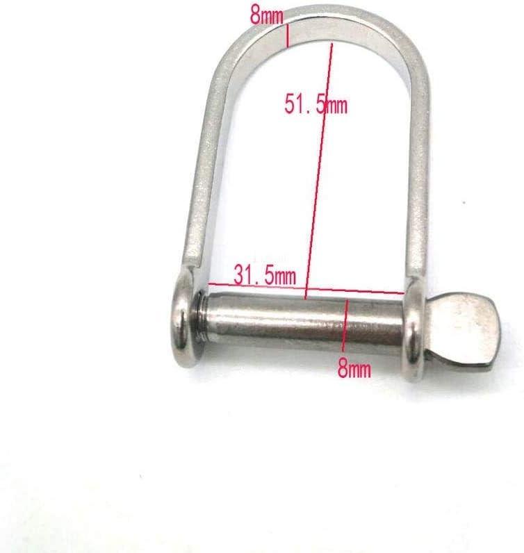 JY-MARINE Stainless Steel 316 5/16 Flat D Ring Shackles - Pack of 4 ...