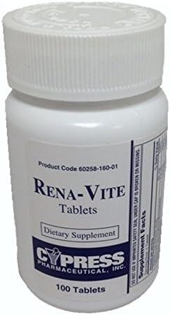 Rena-Vite Tablets - 100 Tablets Per Bottle (2 Bottles) for Renal Health ...
