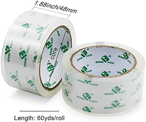 BOMEI PACK Crystal Clear Packing Tape Packaging Tape Refill Rolls 6 ...