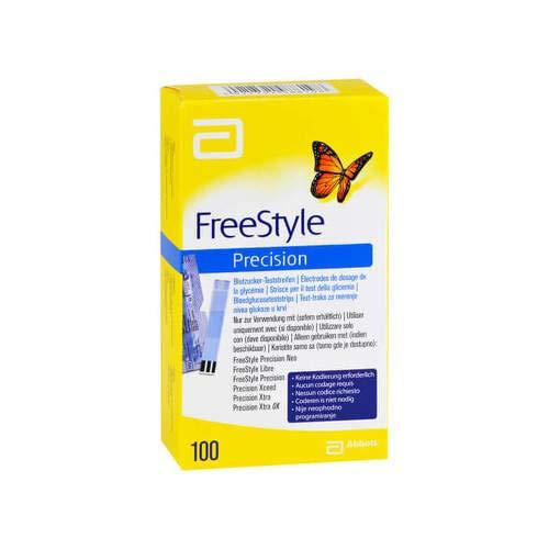 Freestyle Precision Blood Glucose Test Strips - 100 Pieces (No Coding ...