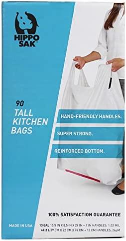 Hippo Sak 13 Gallon Tall Kitchen Trash Bag with Power Strip - 90 Count ...
