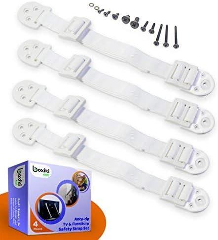 Heavy Duty Anti-Tip Furniture Straps Set for Child Proofing (4 Pieces ...