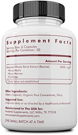 Ancestral Supplements Grass Fed Beef Bone and Marrow Capsules - Joint ...