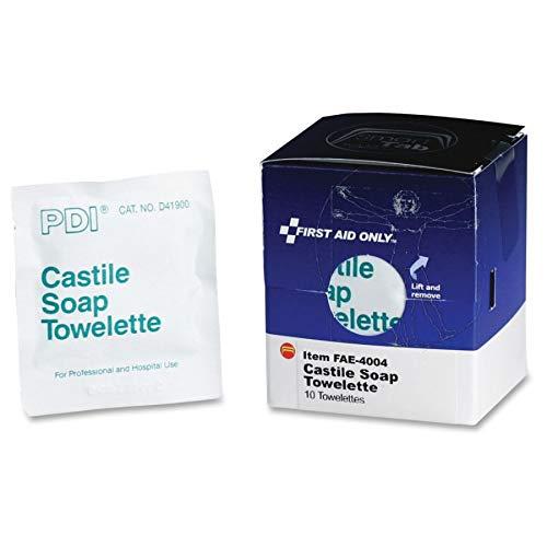 First Aid Only Castile Soap Towelette 10 Count - Gentle Cleansing Wipes ...