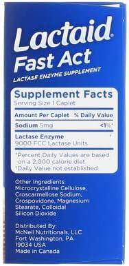 Lactaid Caplets Fast Act 60 - 1 Pack | Fast-Acting Relief | Lactose ...