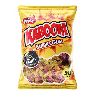 Mr. Berry's KABOOM Bubble Gum Burst with Fruity Flavour 50 pcs (Kenyan ...
