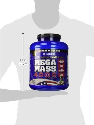 Weider MEGA MASS Clean Anabolic Mass Gainer - Creamy Vanilla 5.95lbs ...