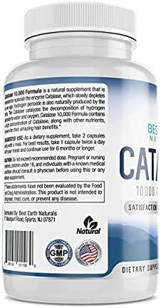 Catalase 10,000 Enzyme Supplement with Biotin, Saw Palmetto - Powerful ...