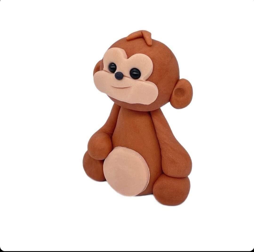 Personalised Monkey Cake Topper - Edible Fondant Safari Jungle Cupcake ...