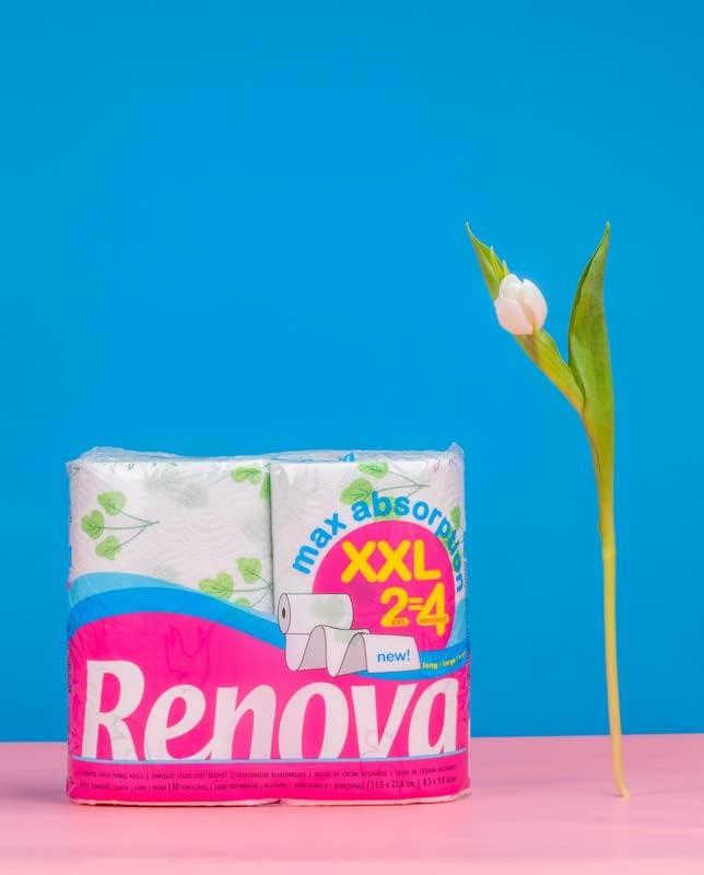 Renova Kitchen Paper - Max Absorption XXL 2-Layer Printed Rolls (2-Pack ...