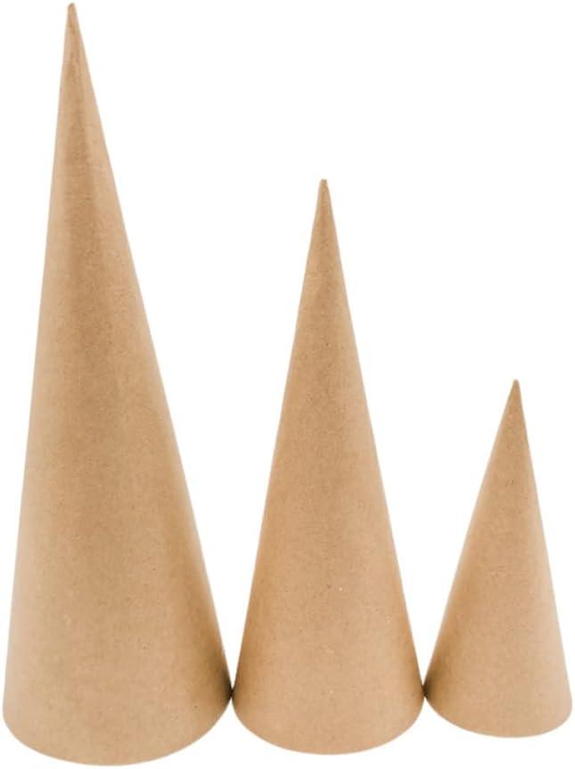 Paper Mache Craft Cones Variety Pack - Set of 12 - 3 Sizes - Ideal for ...