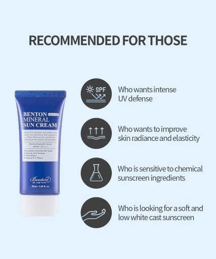 Benton SKIN FIT MINERAL SUN CREAM SPF50+/PA++++ 1.7 fl oz/ 50ML Sun ...