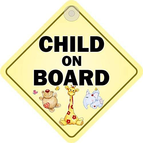 Child On Board Diamond Car Window Sign - Safety Reminder for Vehicles