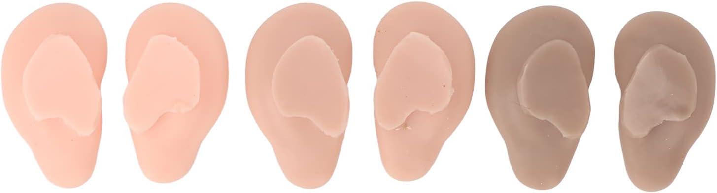 Soft Flexible 3 Pairs Reusable Silicone Human Ear Model for Home ...