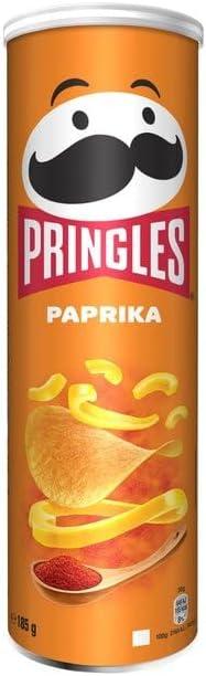 Pringles Paprika Sharing Crisps 185g with Prawn Cocktail Sharing Crisps ...