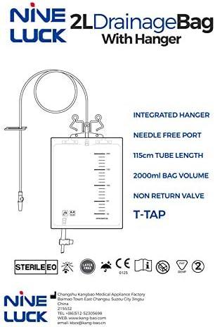 10pcs Pack of 2000ml Urine Drainage Bag with Integrated Bag Hanger and ...