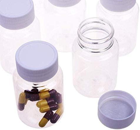 12 PCS 100 ML 3.3 OZ Plastic Clear Pill Bottles Empty Capsule Container ...