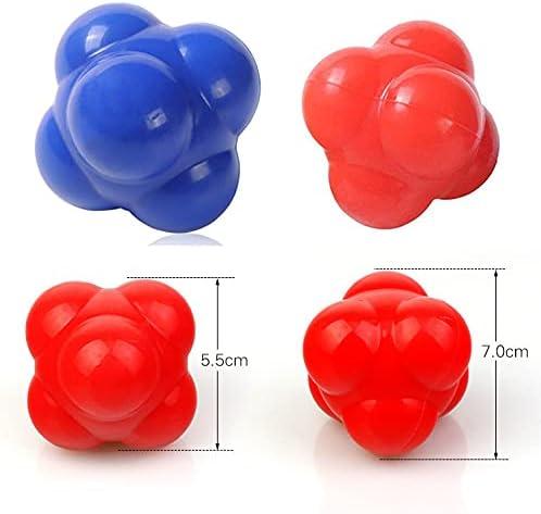 FMELAH Rubber Reaction Ball and Agility Trainer - Hexagonal Red Field ...