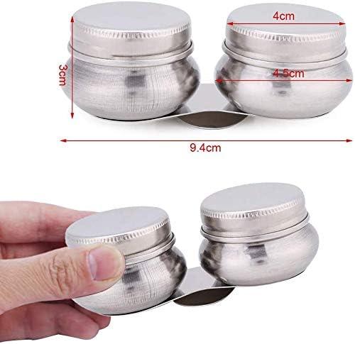 Stainless Steel Double Dipper Palette Cup - Large Size with Screw Hat ...