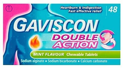 Gaviscon Double Action Mint Chewable Tablets 48pk - Fast Heartburn ...
