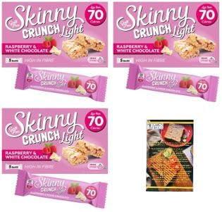 Skinny Crunch Bars Light Raspberry and White Chocolate x3 Packs with ...