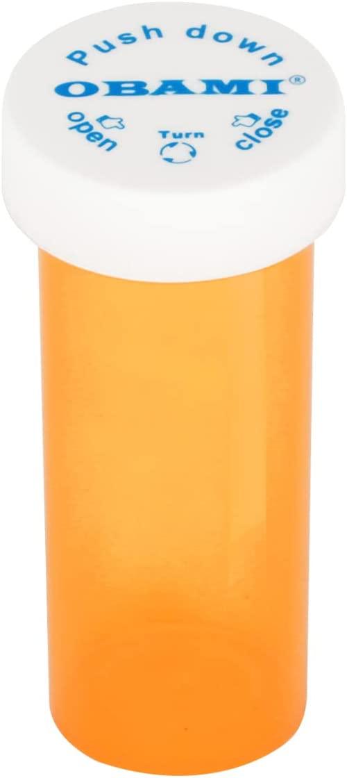 Child Resistant 6 Dram Pill Bottles with Push Down and Turn Caps - Pack ...